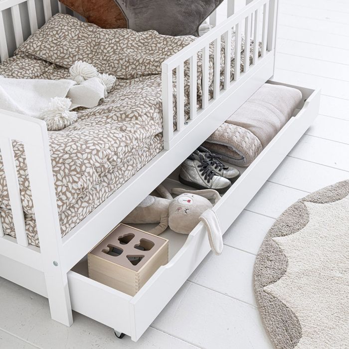 Under bed storage drawers for toddler bed 140x70 ️White